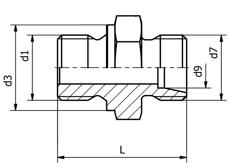 Hrdlo M12x1,5/M12x1,5 - 06L